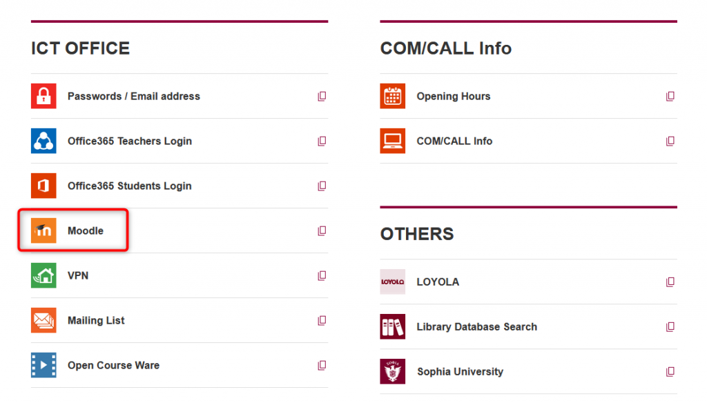 Moodle Manual for Students | Sophia University ICT Office